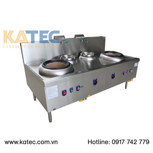 GAS DOUBLE KWALI WOK RANGE WITH DOUBLE REAR POT AND SWING FAUCET MODEL ...